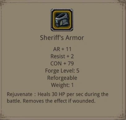Sheriff's Armor | Dungeon Survivor II Wiki | Fandom