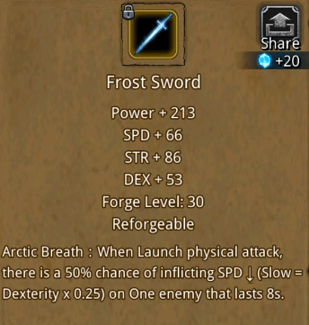Frost Sword | Dungeon Survivor II Wiki | Fandom