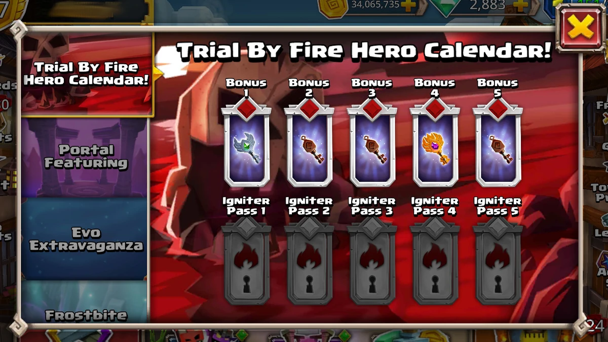 Trial by Fire Hero Calendar | Dungeon Boss Wiki | Fandom