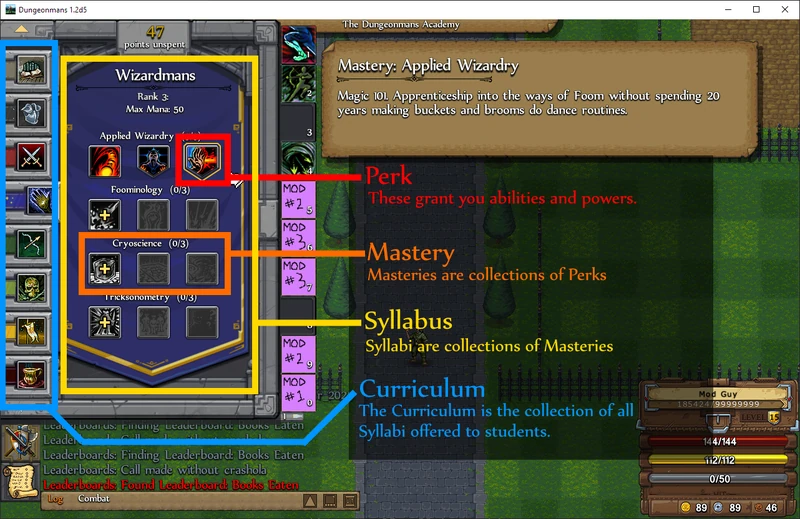 Curriculum and Masteries | Dungeonmans Wiki | Fandom