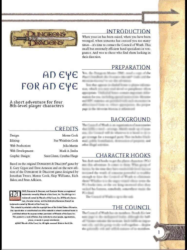 An Eye for an Eye | Dungeons & Dragons Lore Wiki | Fandom