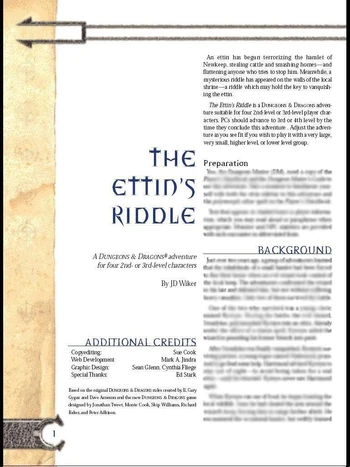 The Ettin's Riddle | Dungeons & Dragons Lore Wiki | Fandom