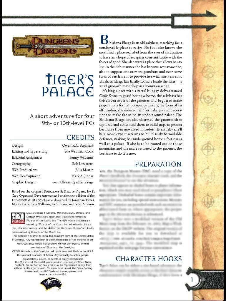 Tiger's Palace | Dungeons & Dragons Lore Wiki | Fandom