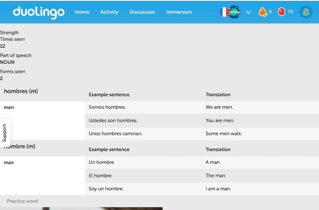 Duolingo Wiki:Archive/Old Vocabulary Tab (Pre 2013) | Duolingo Wiki ...
