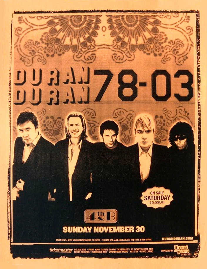 2003 - 30 November: San Diego, CA (USA) | Duran Duran Wiki | Fandom