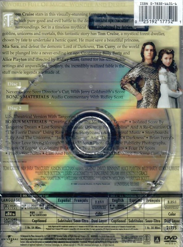 Legend | DVD Database | Fandom