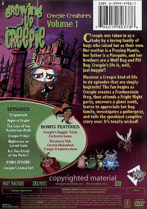 Growing Up Creepie: Vol. 1 - Creepie Creatures | DVD Database | Fandom Growing Up Creepie: Vol. 1 - Creepie Creatures | DVD Database | Fandom