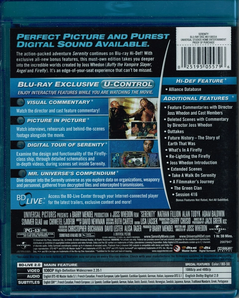 Serenity (Blu-ray) | DVD Database | Fandom