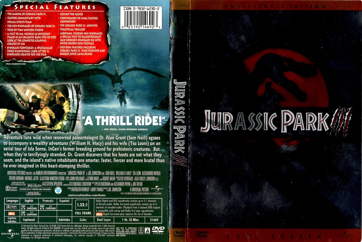 Jurassic Park III | DVD Database | Fandom