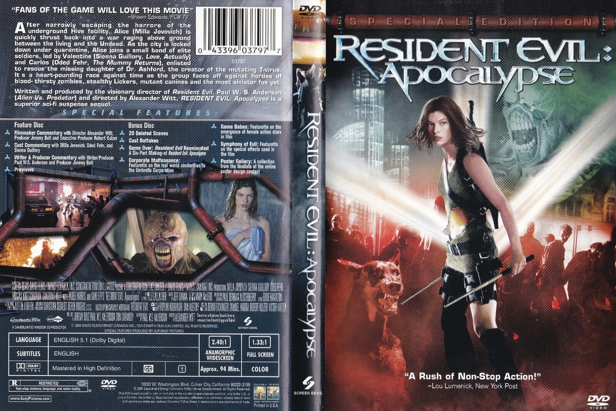 Resident Evil: Apocalypse | DVD Database | Fandom