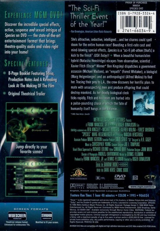 Species | DVD Database | Fandom