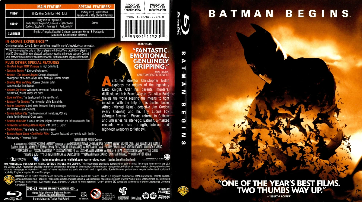 Batman Begins (Blu-ray) | DVD Database | Fandom