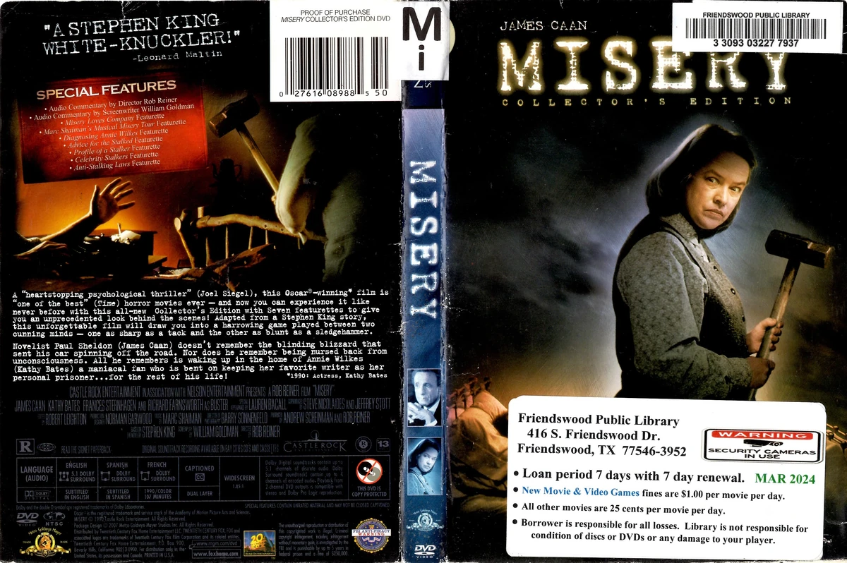 Misery: Collector's Edition | DVD Database | Fandom