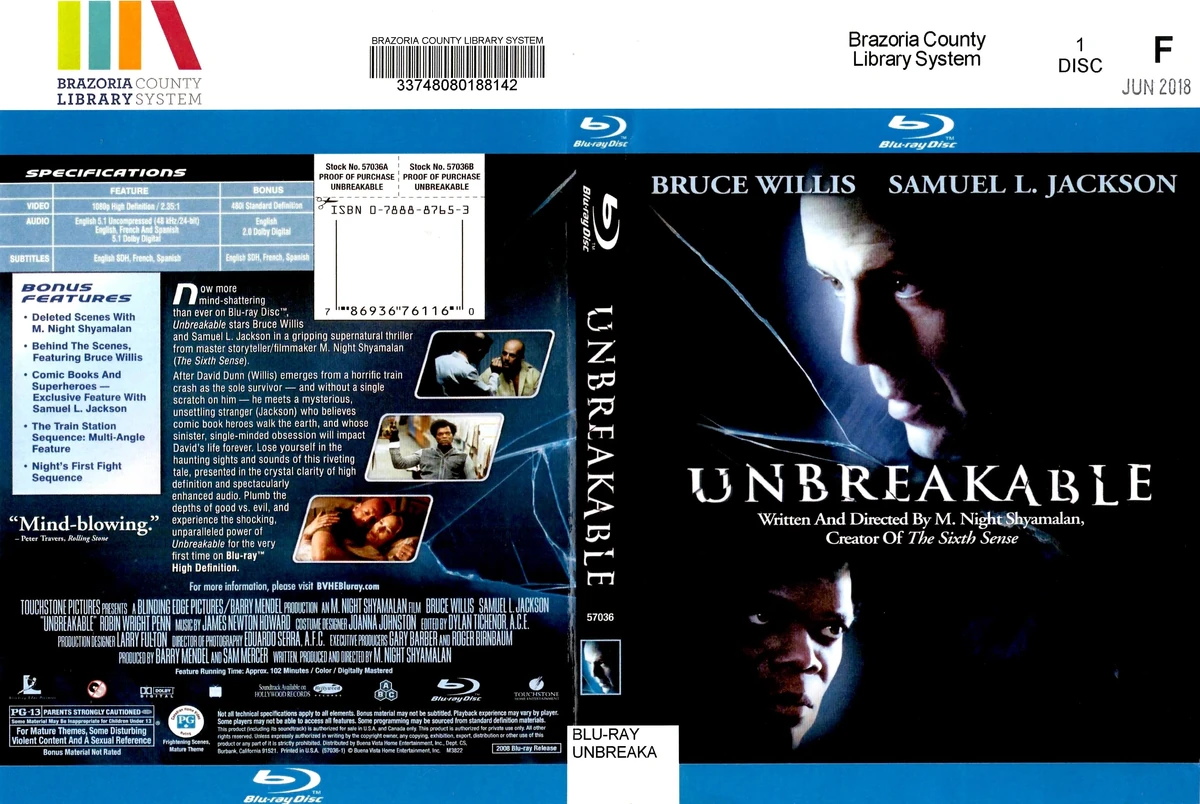 Unbreakable (Blu-ray) | DVD Database | Fandom