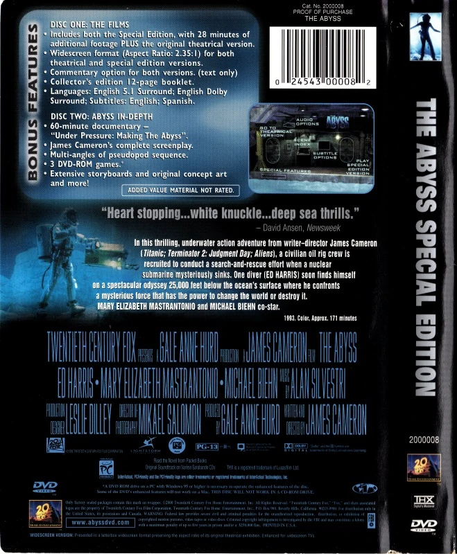 The Abyss: Special Edition | DVD Database | Fandom