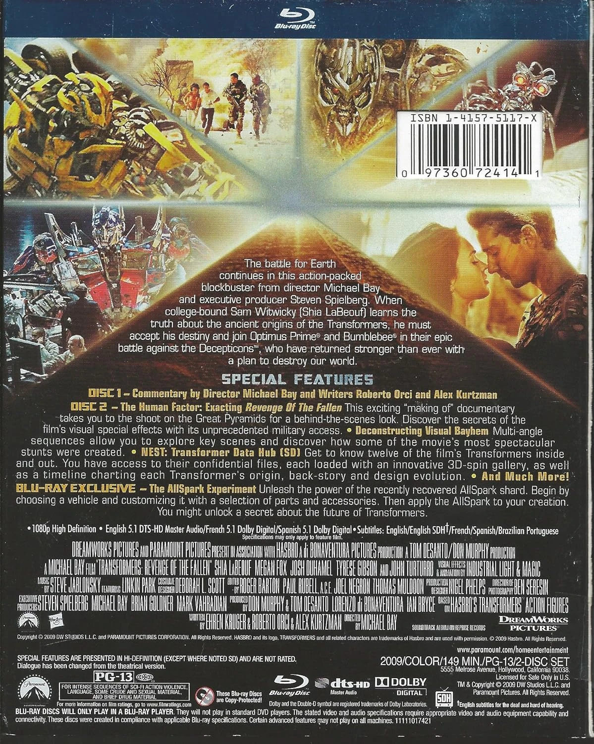 Transformers: Revenge of the Fallen | DVD Database | Fandom