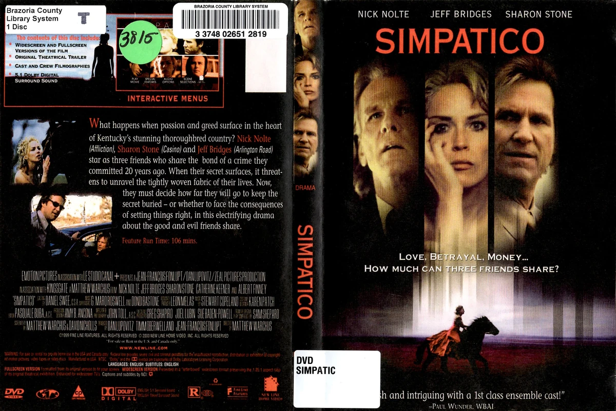 Simpatico | DVD Database | Fandom