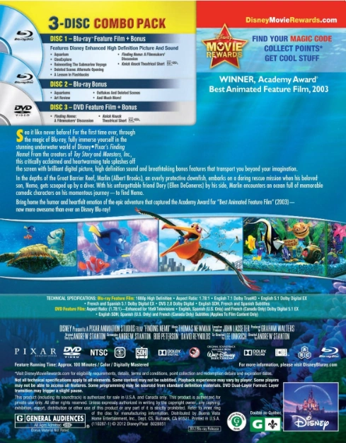 Finding Nemo (2012 Reissue) | DVD Database | Fandom