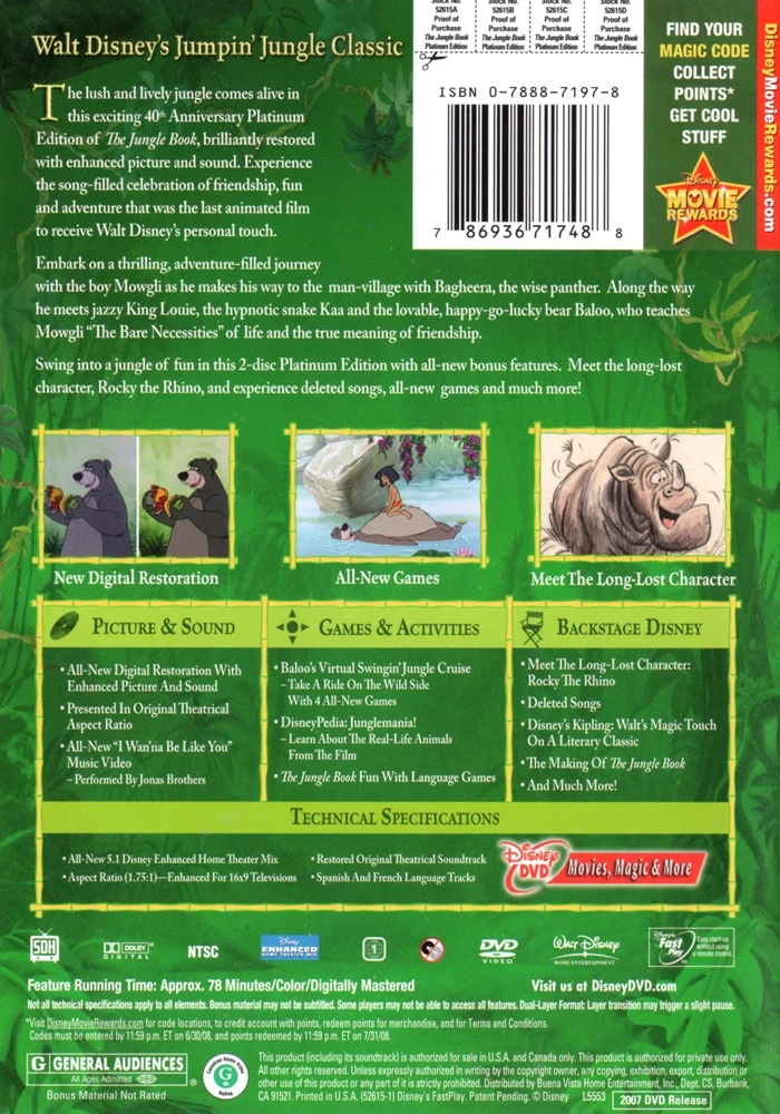 The Jungle Book: Platinum Edition | DVD Database | Fandom