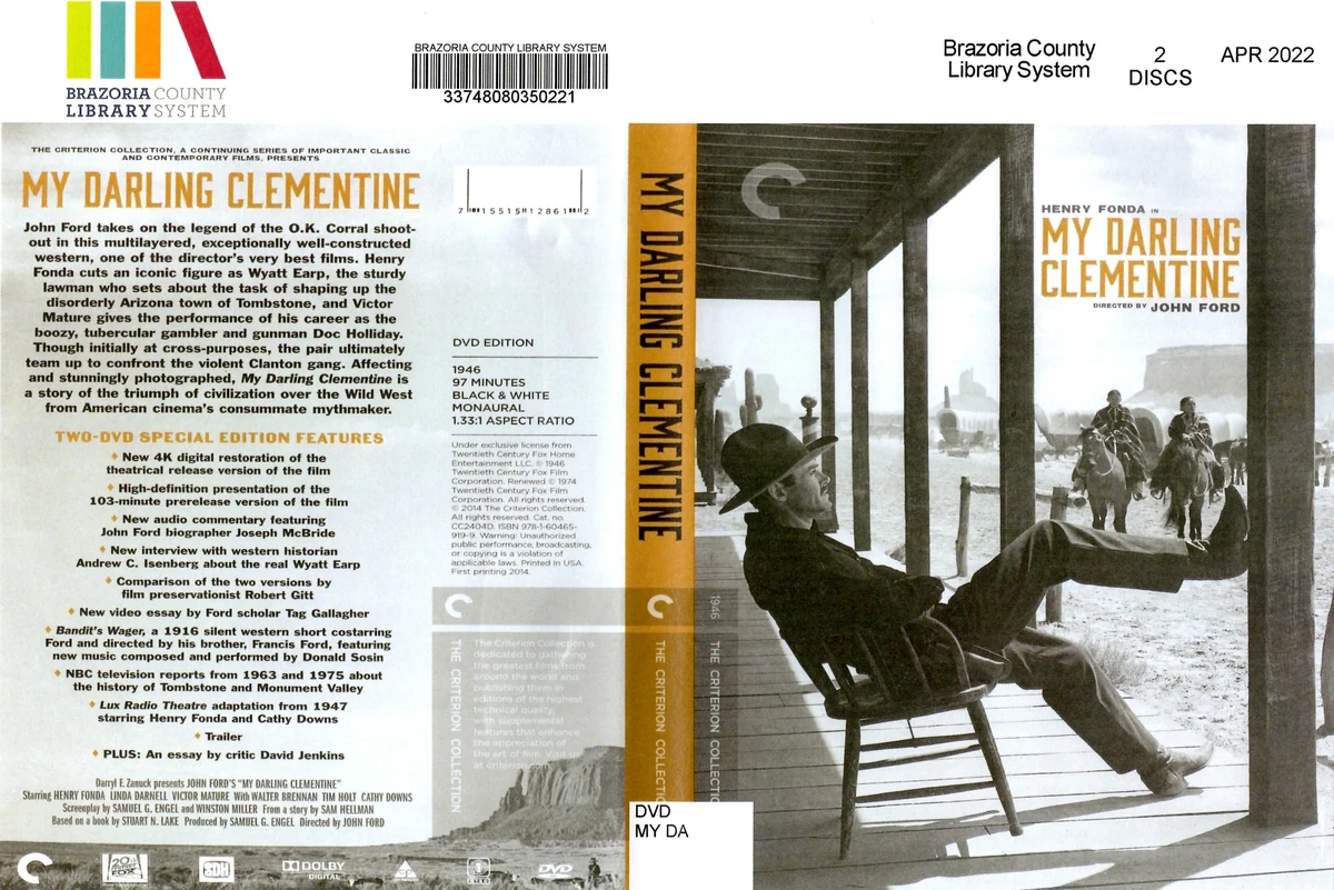 My Darling Clementine (The Criterion Collection) | DVD Database | Fandom
