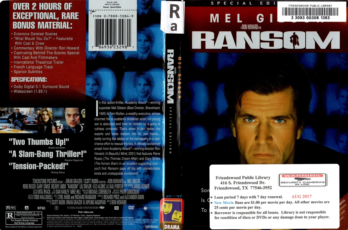 Ransom: Special Edition | DVD Database | Fandom