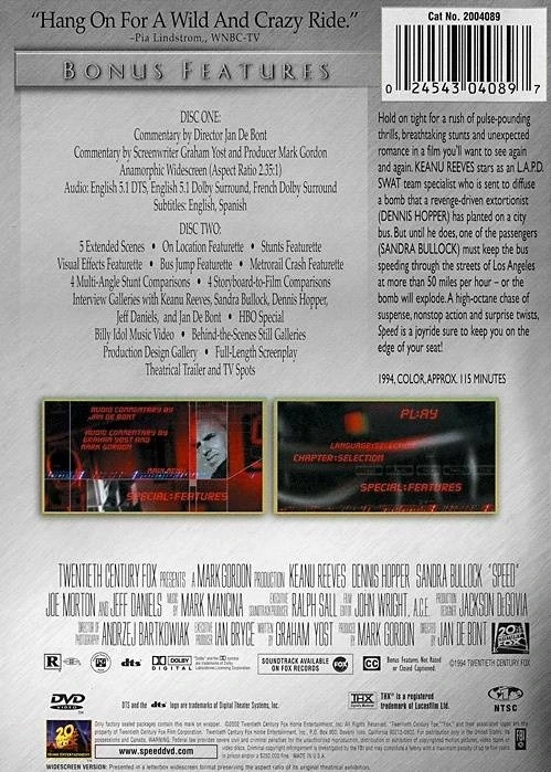 Speed (Five Star Collection) | DVD Database | Fandom
