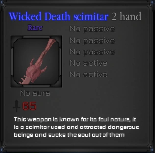 Wicked Death Scimitar | Dystovia PRE-ALPHA Wiki | Fandom