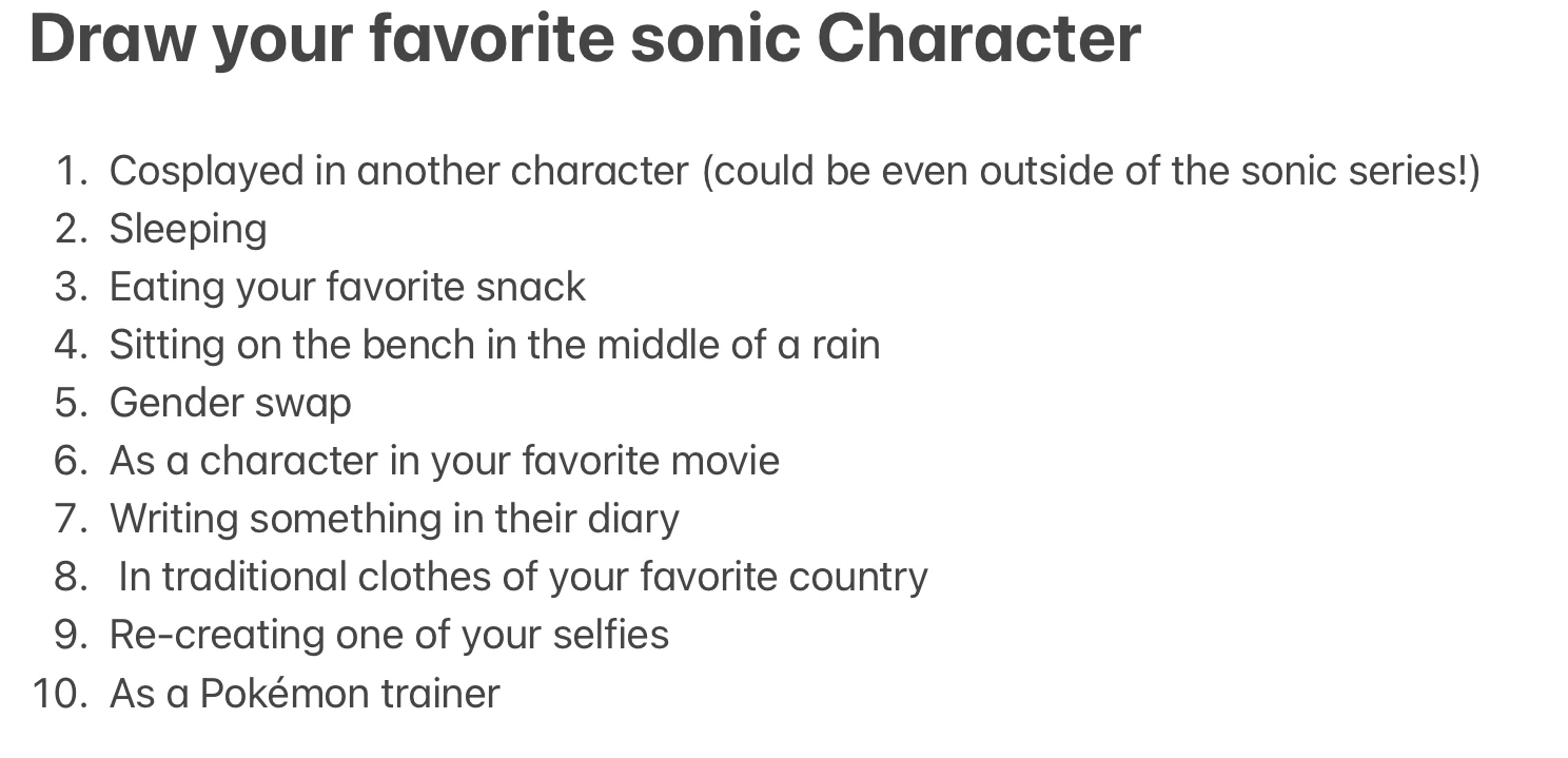 Favorite Sonic character art challenge (for those who bored) | Fandom