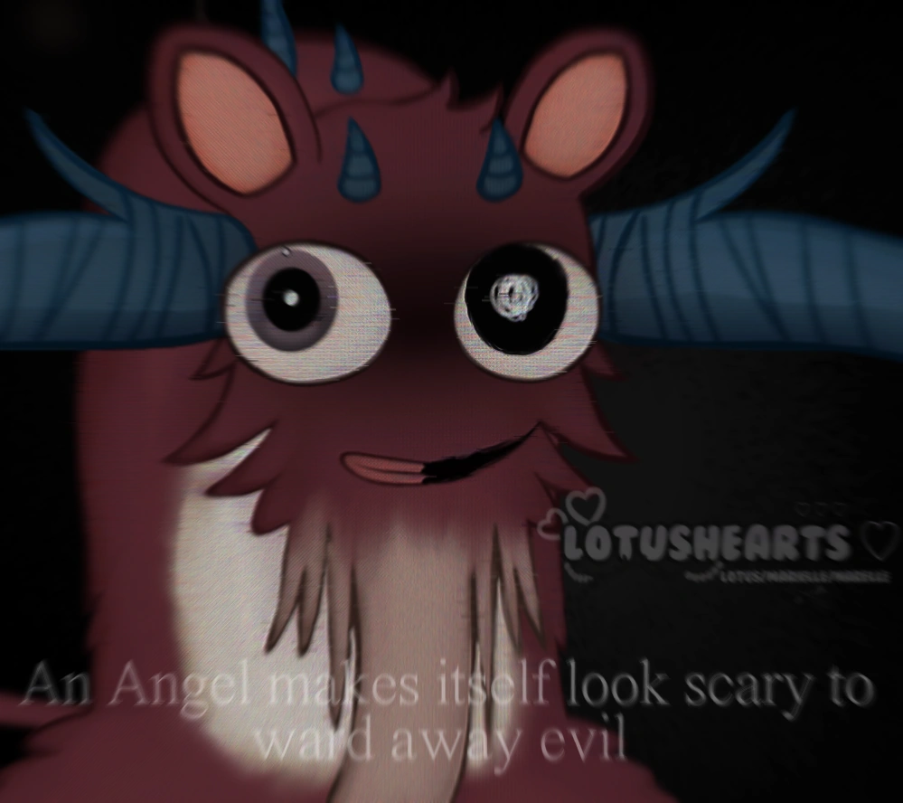 “An Angel makes itself look scary to ward off evil.” | Fandom