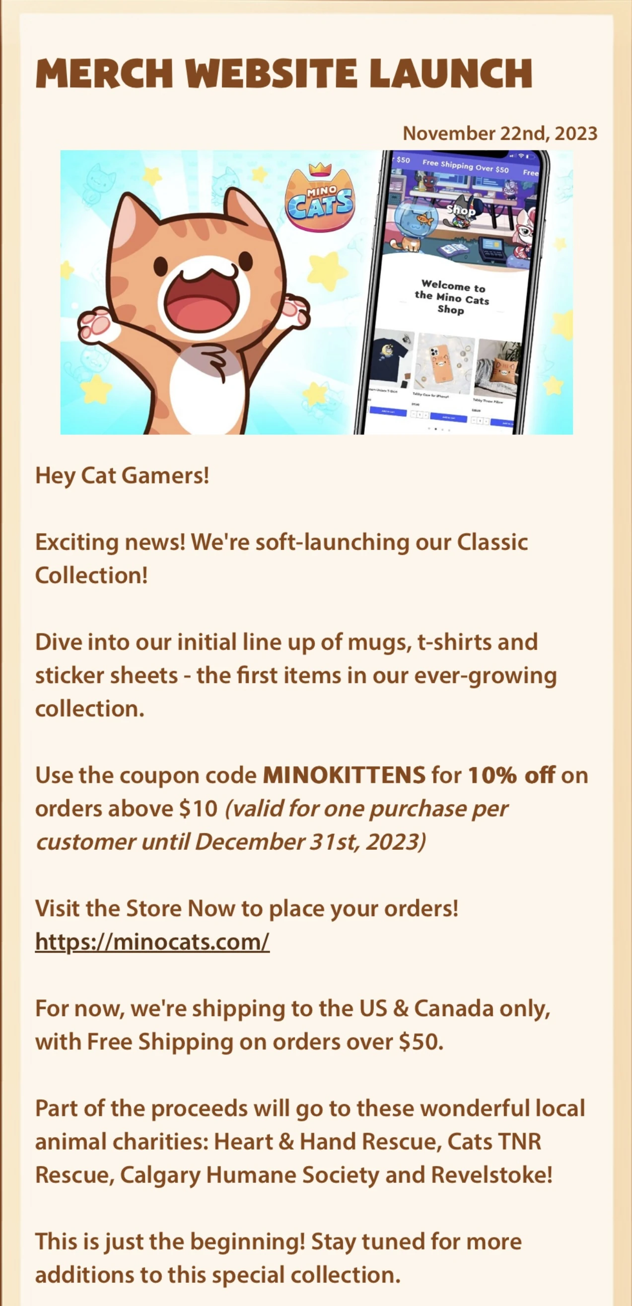 Short update + Mino Game Merch Shop | Fandom