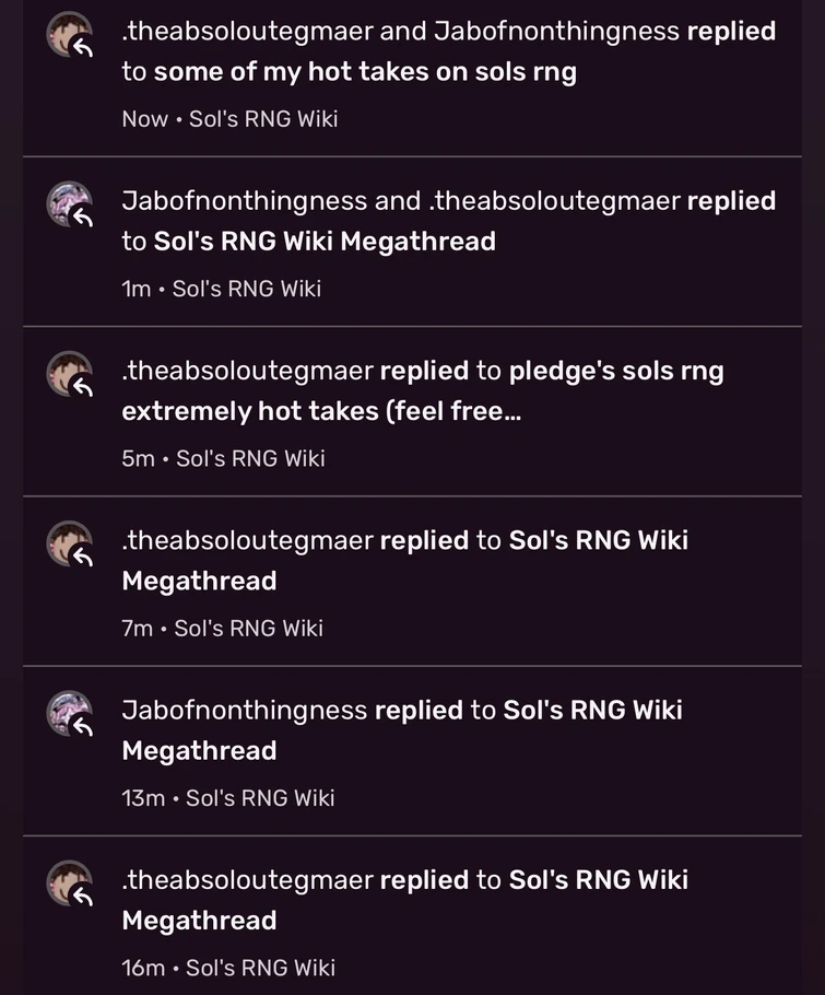 Sol's RNG Wiki Megathread | Fandom