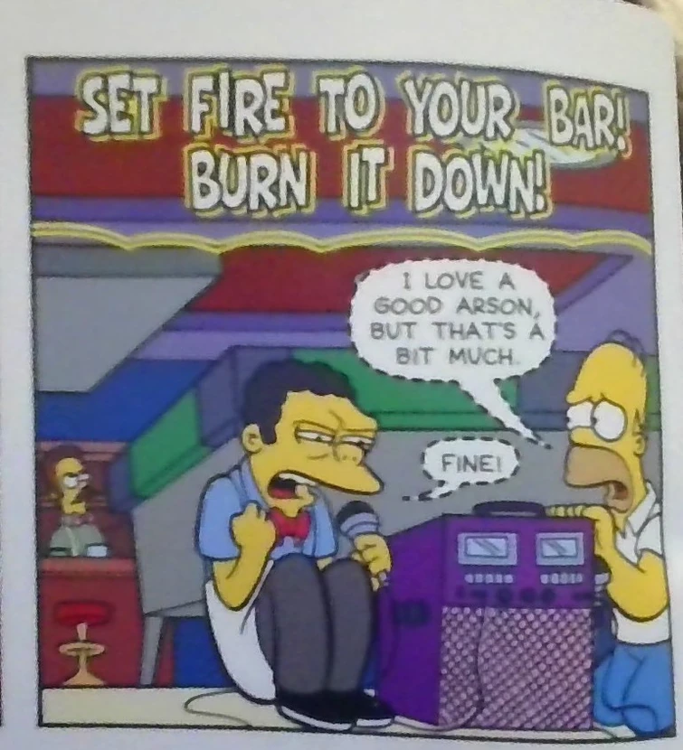 friendly reminder that homer simpson canonically likes arson /pos | Fandom