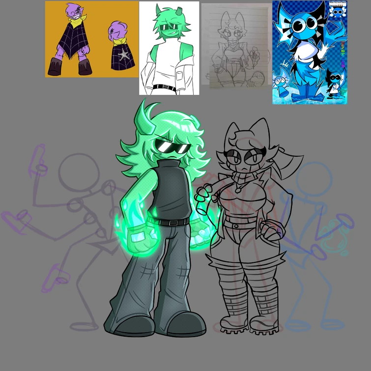Drawing something with the humanoid sprunki ocs of my friends and mine | Fandom