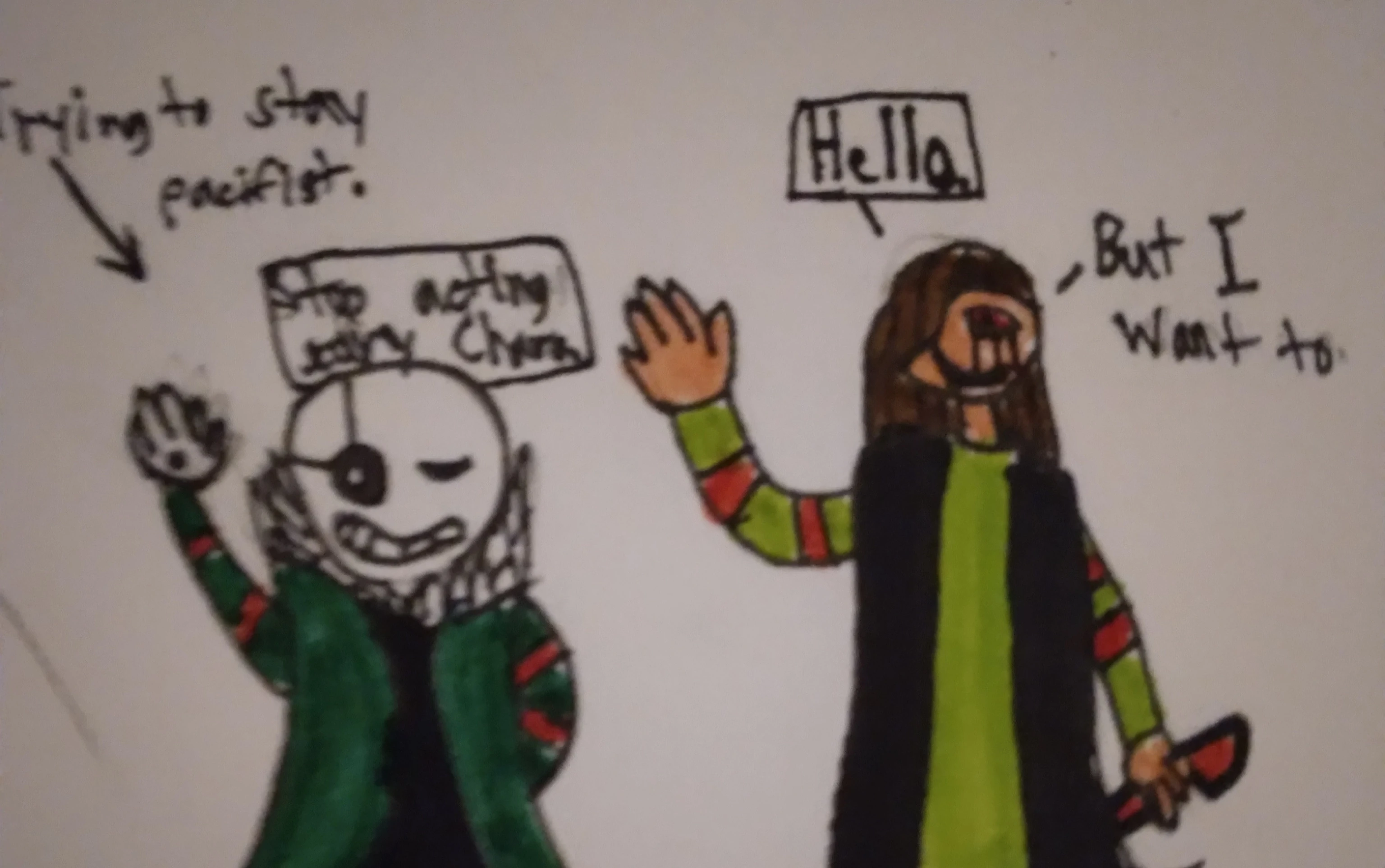 Drawing of TT!Chara and Error 5004 | Fandom