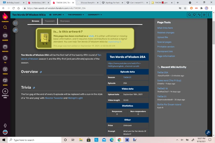 Okay, I did some work on the TWOW 25a page | Fandom