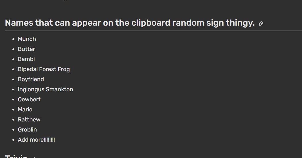 ADD NAMES TO THIS !!!!!!!!!!!!! | Fandom