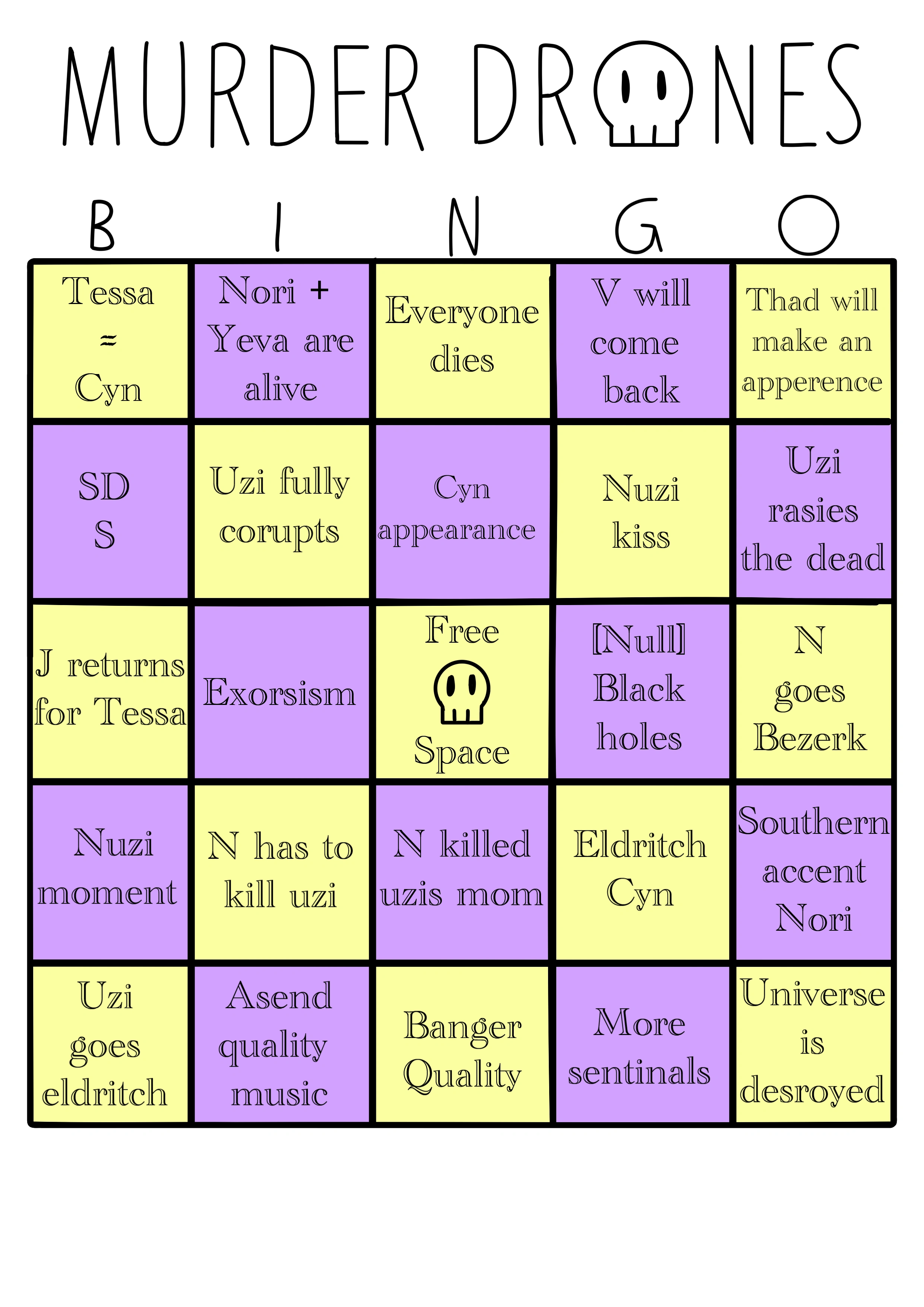 My bingo card! | Fandom