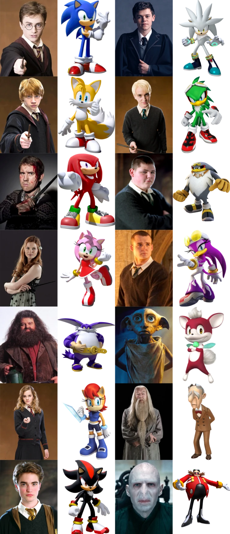 Sonic The Hedgehog Characters as Harry Potter Characters (Version 4 ...