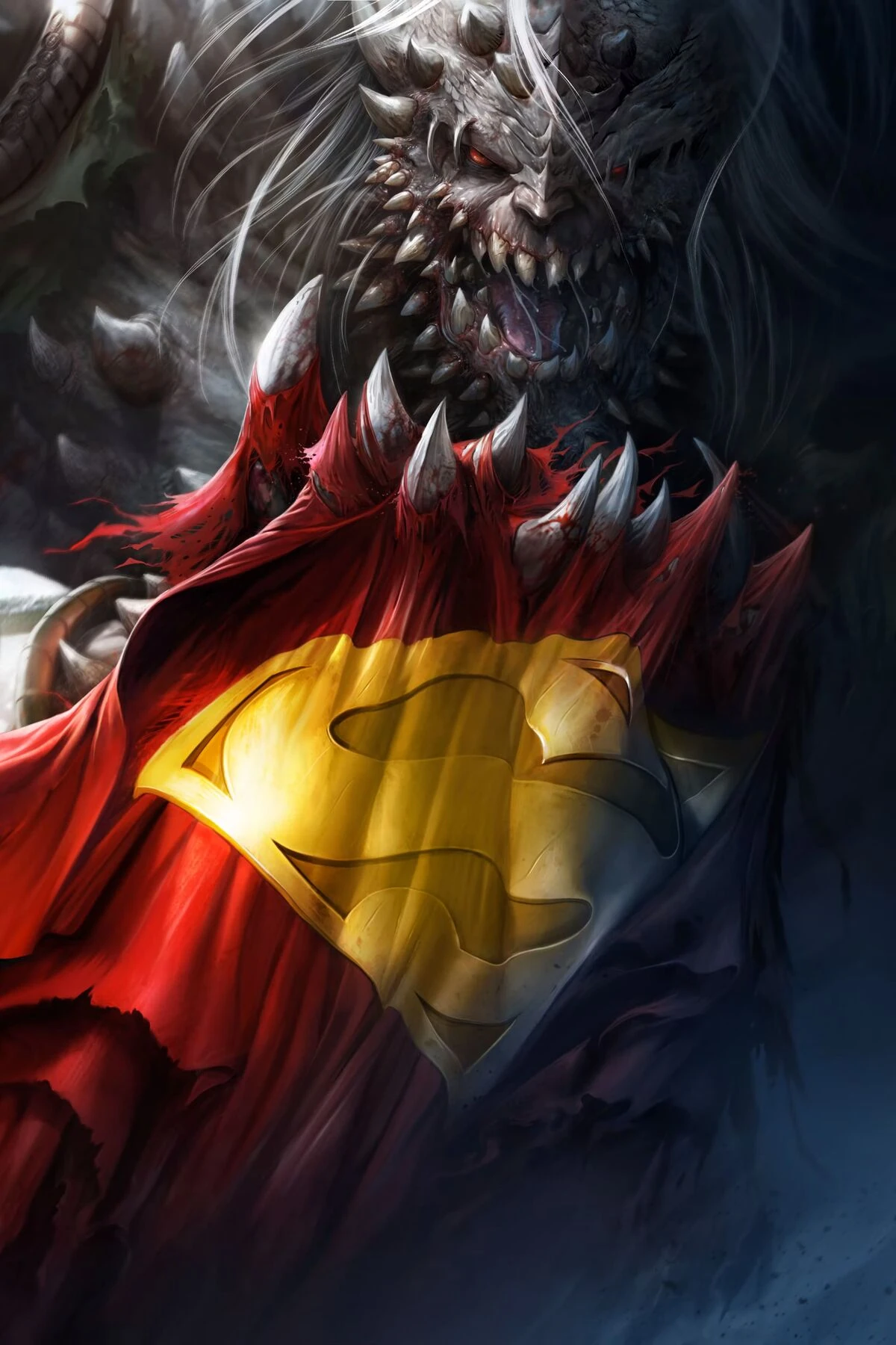 Doomsday in his hunter prey form with the doomsday virus vs all of ...
