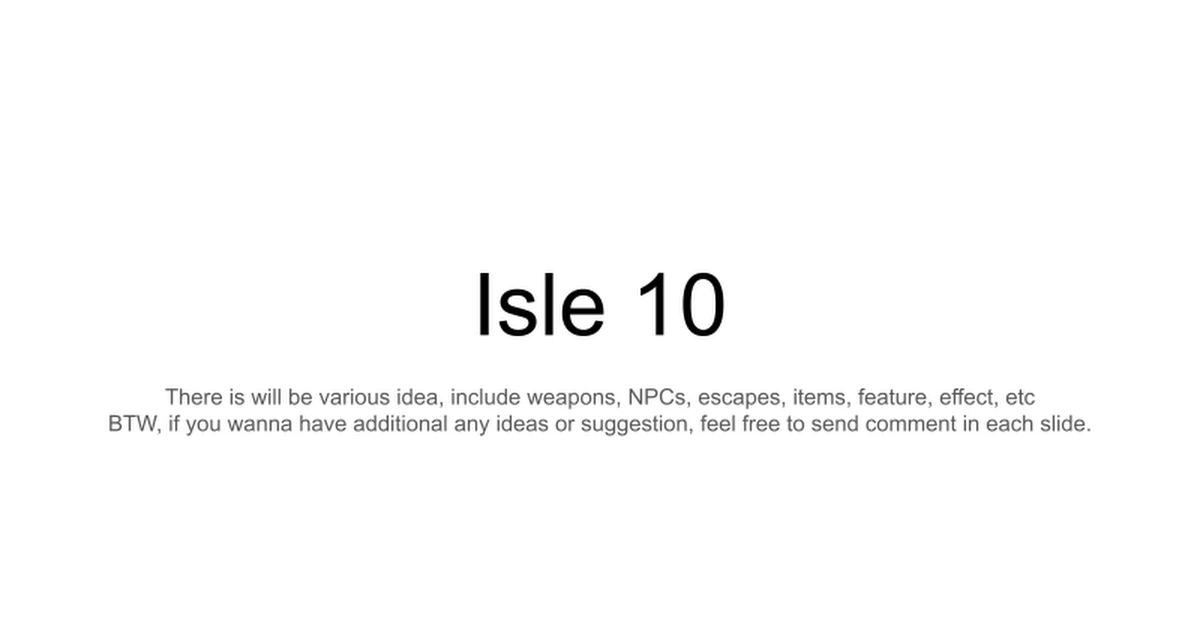New Isle 10 concept: | Fandom
