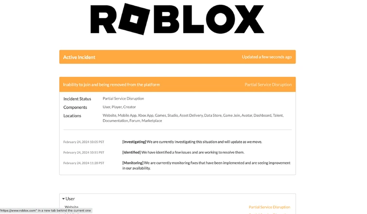 ROBLOX OUTAGE UPDATE 2 | Fandom