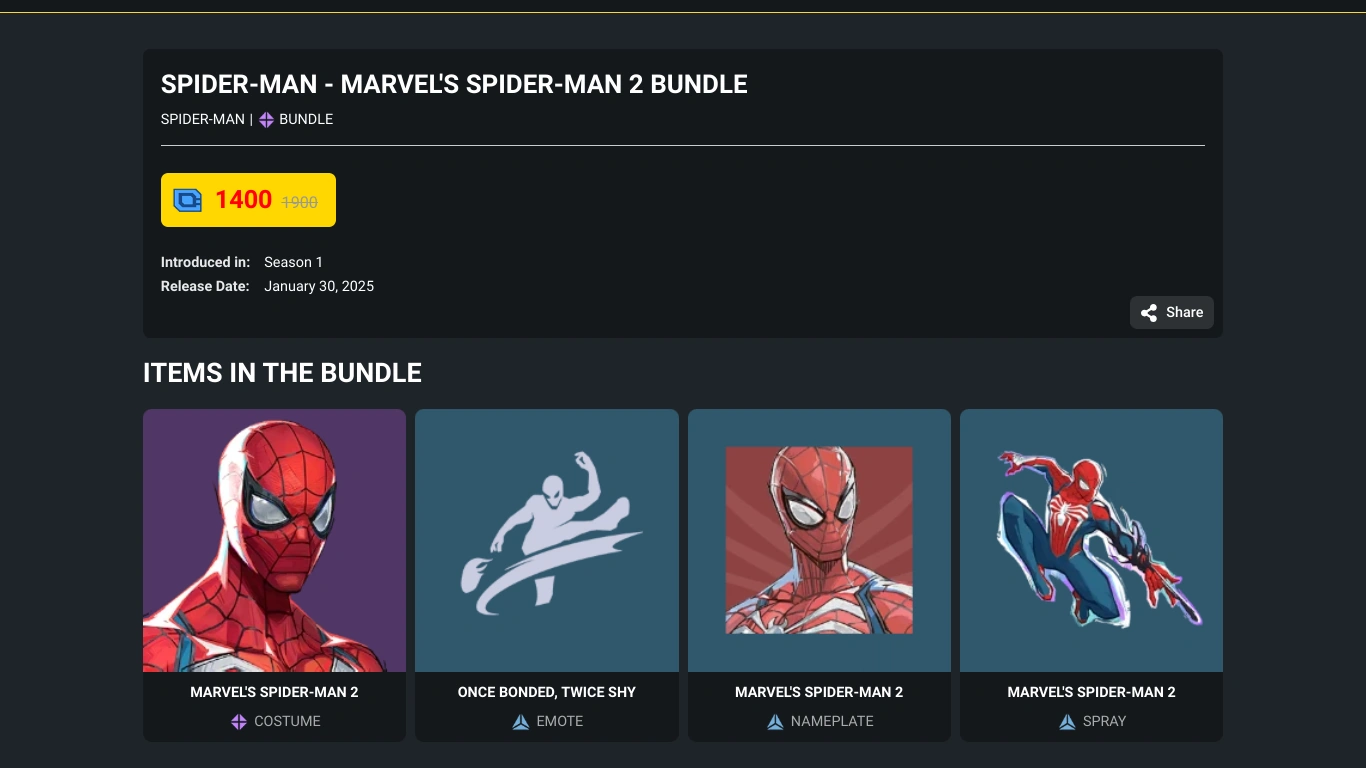 The Spider-Man 2 skin will have a bundle! | Fandom