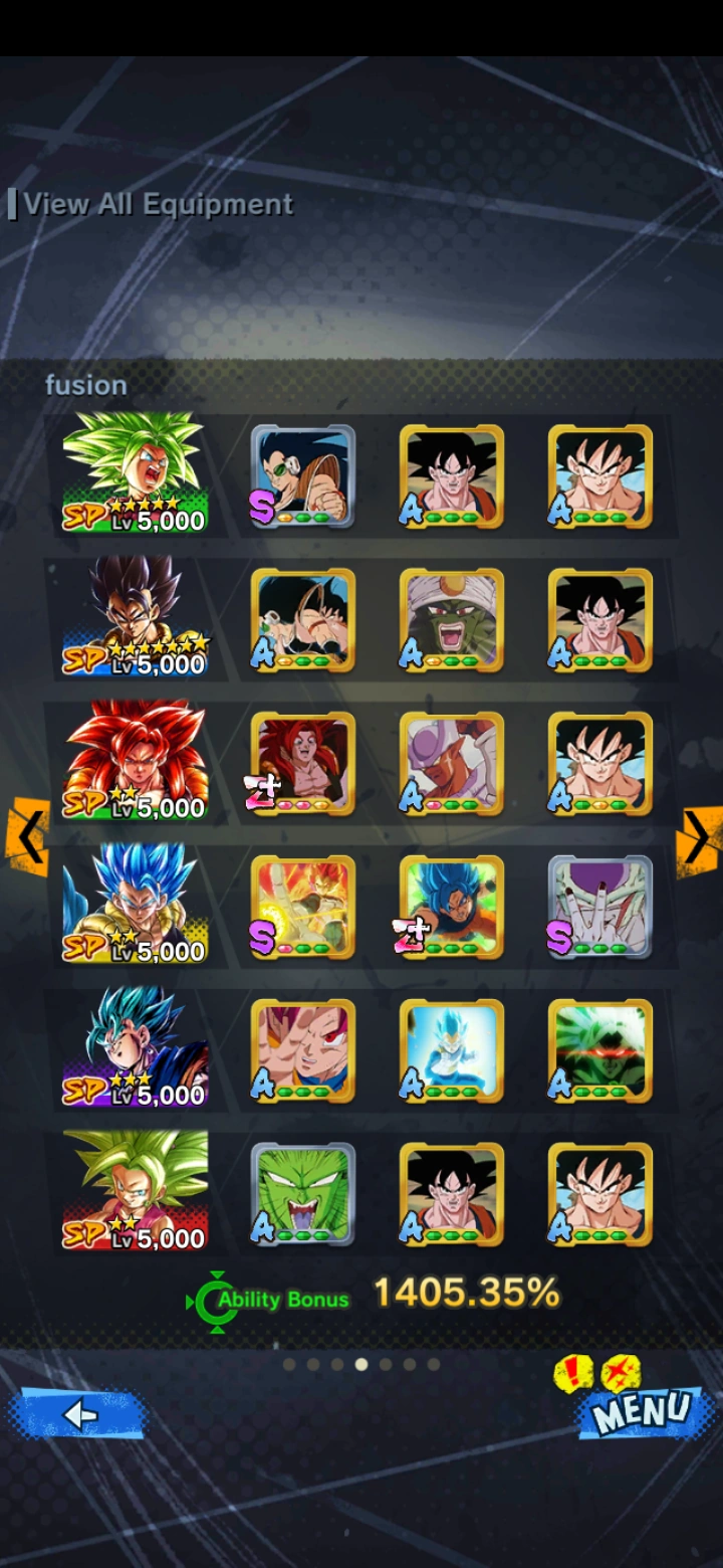 My fusion Warrior team in Db Legends! The best PVP season for me! My ...