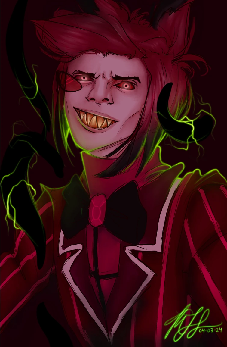 Haven’t posted in a bit, here is an Alastor sketch | Fandom