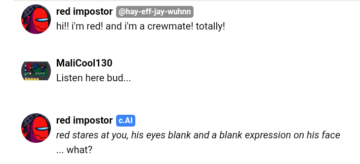 Encountering Red Imposter in Character ai. It ended sadly... Pt.1. | Fandom