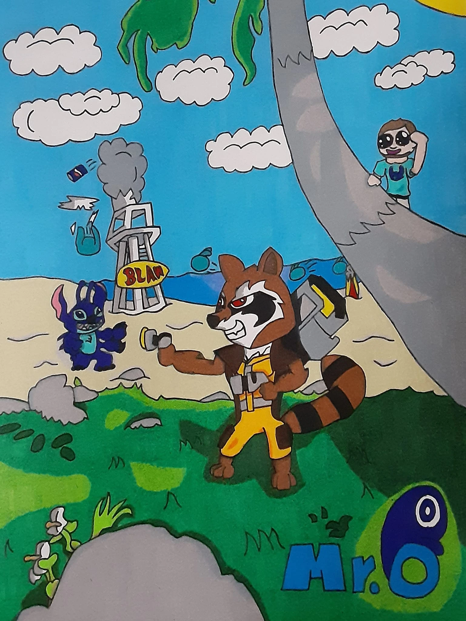 Traditional Stitch vs Rocket Raccoon Fan Arts! FT. The Rappter! | Fandom