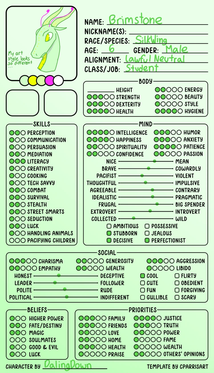 WoF OC Character Sheet + OC Sketch | Fandom