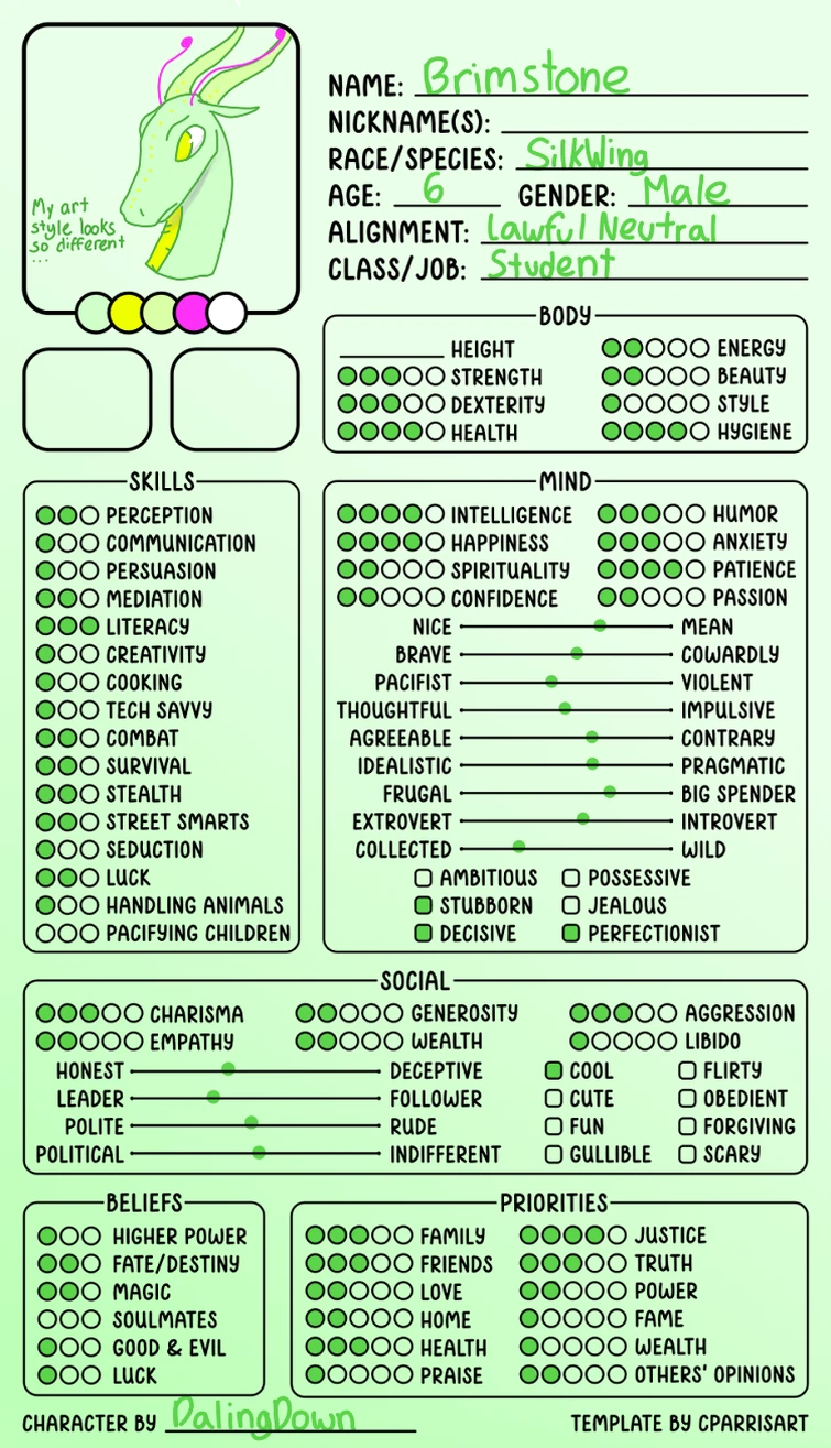 WoF OC Character Sheet + OC Sketch | Fandom