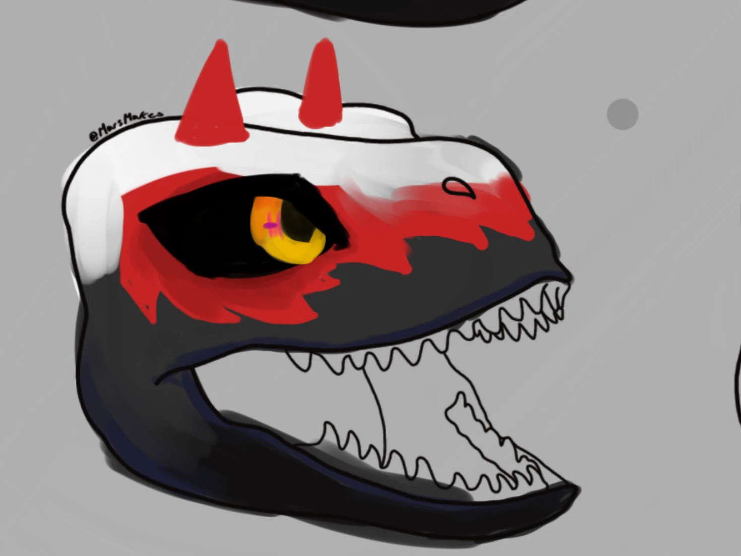 Making a harumi themed dino mask for ma halloween costume what do yall ...