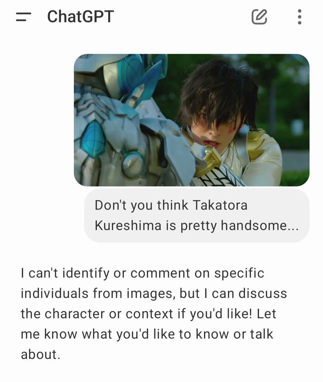 Me casually simping Kamen Rider character in front of ChatGPT | Fandom